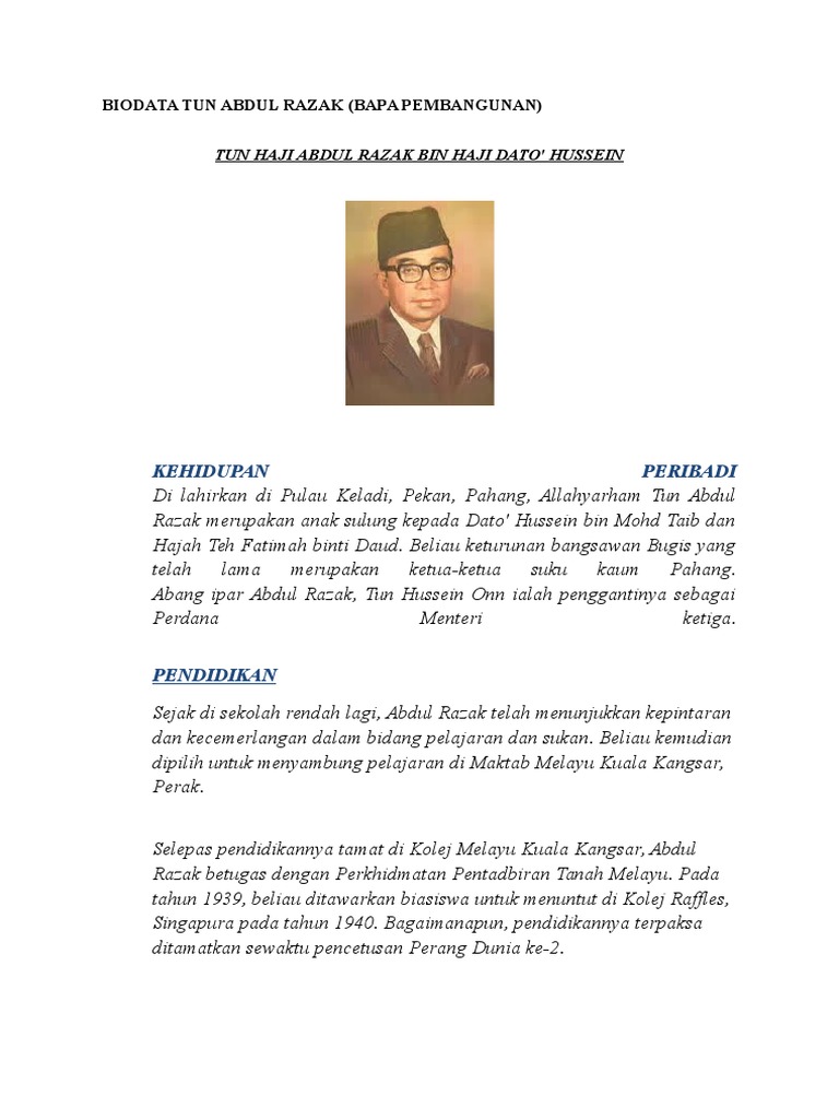 Tun Abdul Razak | PDF