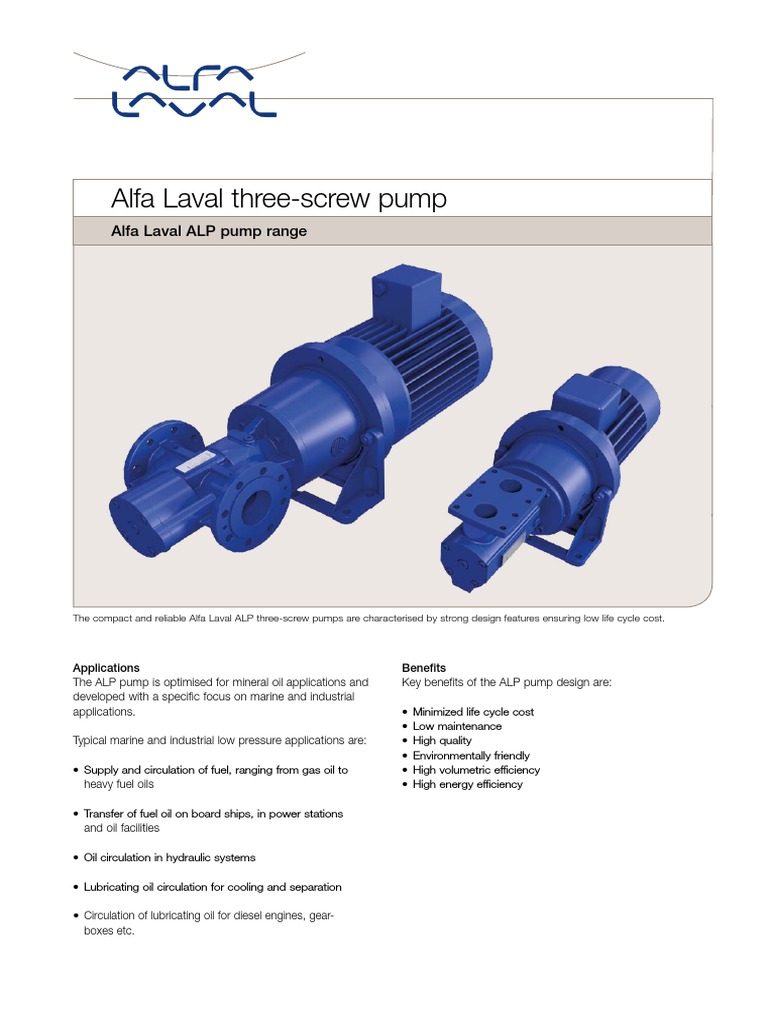 ALP Three-Screw Pump | PDF | Bearing (Mechanical) | Pump