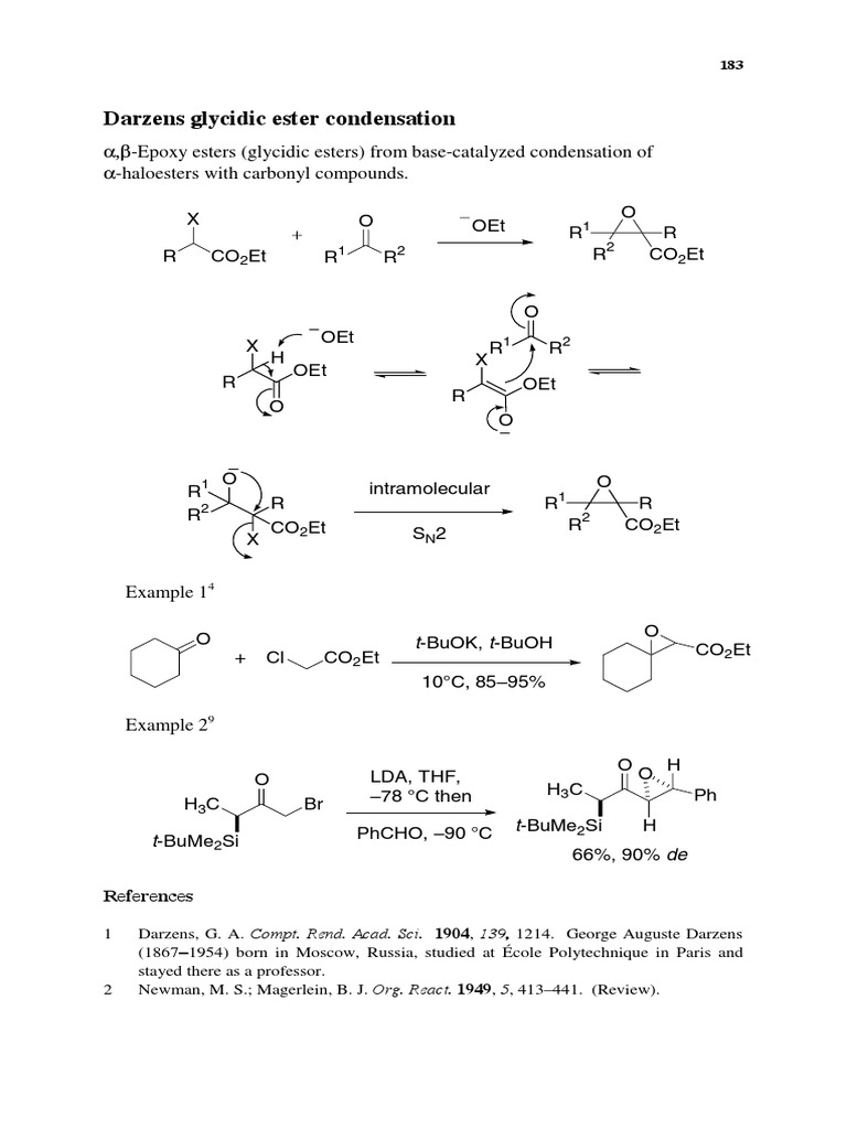 Darzens Glycidic Ester Condensation | PDF | Teaching Methods ...