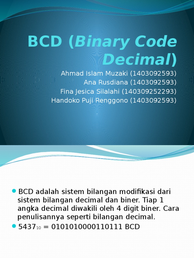 BCD (Binary Code Decimal) | PDF