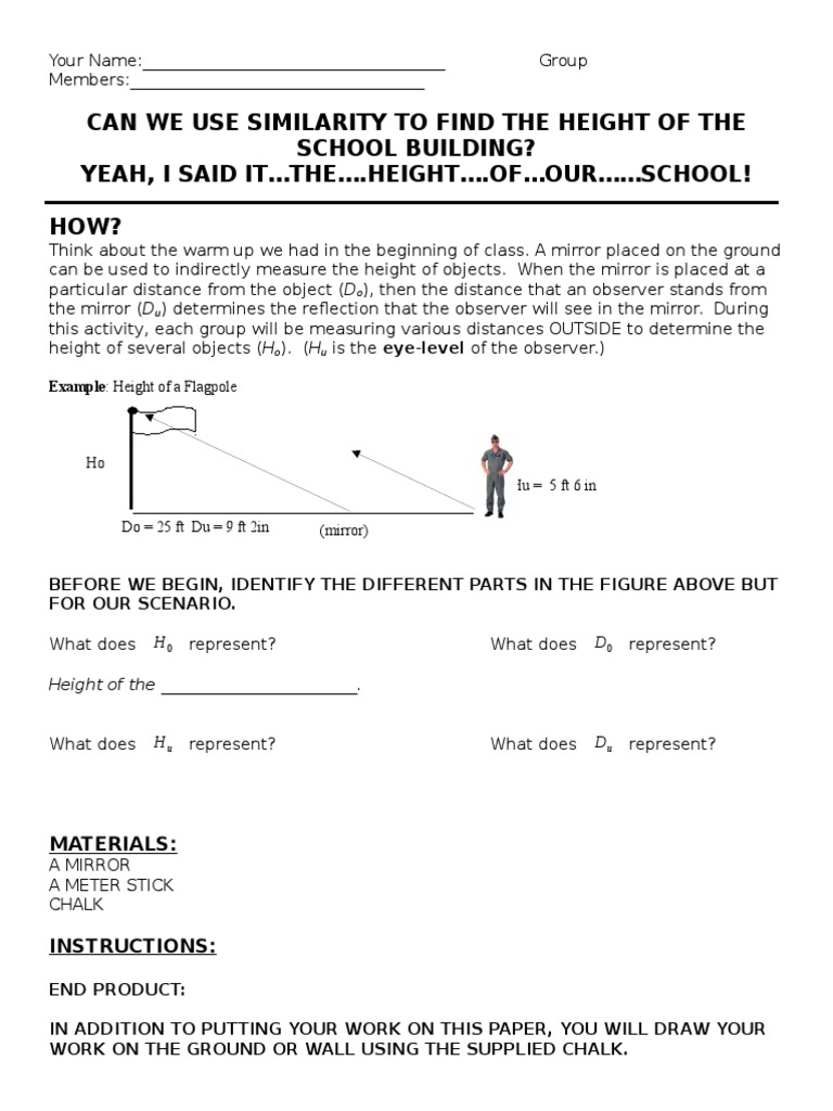 Measuring School Building Height | PDF | Mirror | Triangle