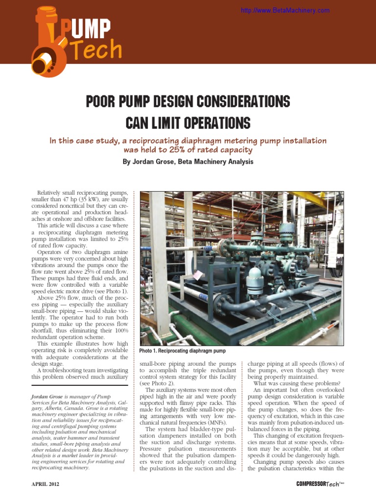 CT2 2012 Poor Pump Design Considerations | PDF | Pump | Mechanical Engineering