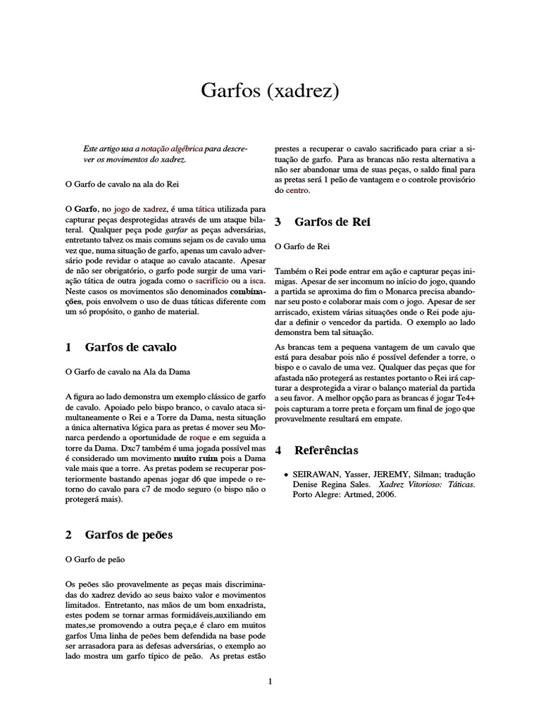 Garfos (Xadrez) | PDF | Teoria do Xadrez | Jogos competitivos