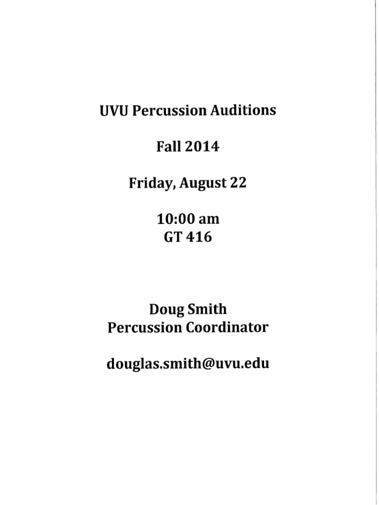 Percussion Audition Material | PDF