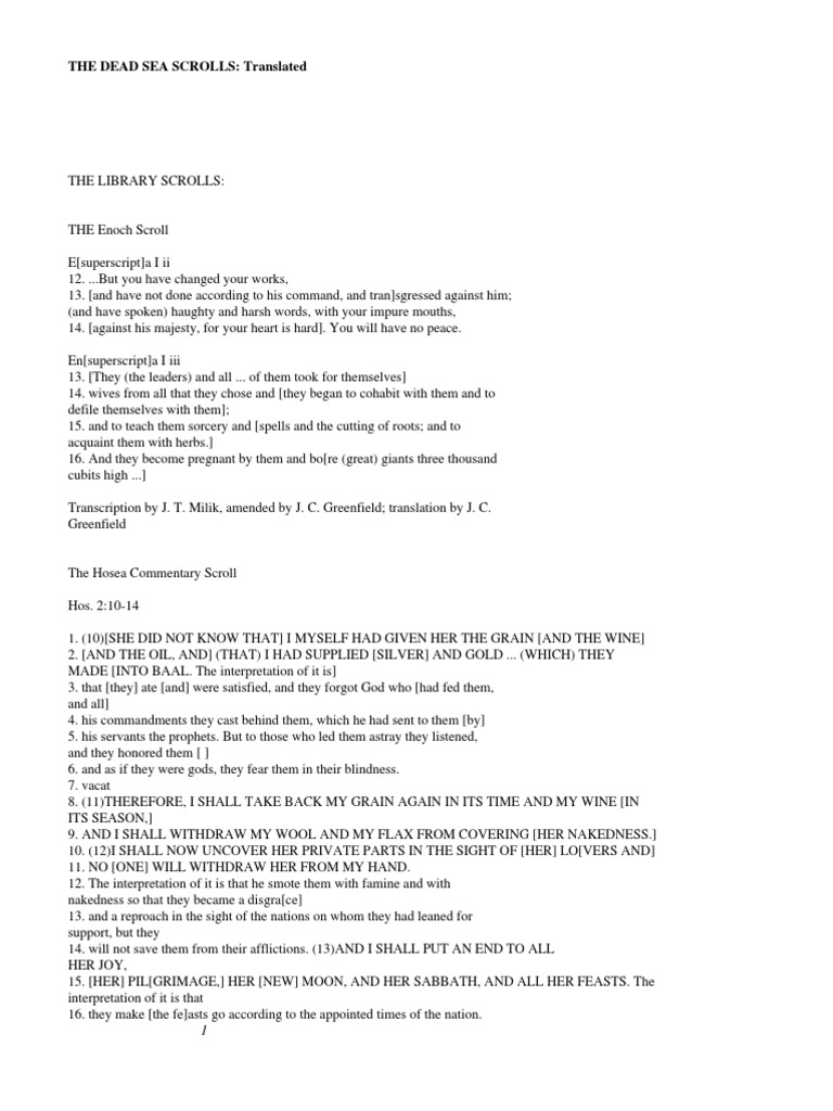Dead Sea Scrolls - Translation | PDF | Sacrifice | Torah