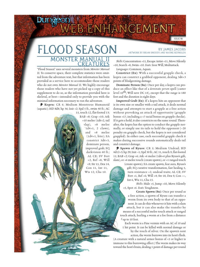 Flood Season: Monster Manual Ii Creatures | PDF | Inventory