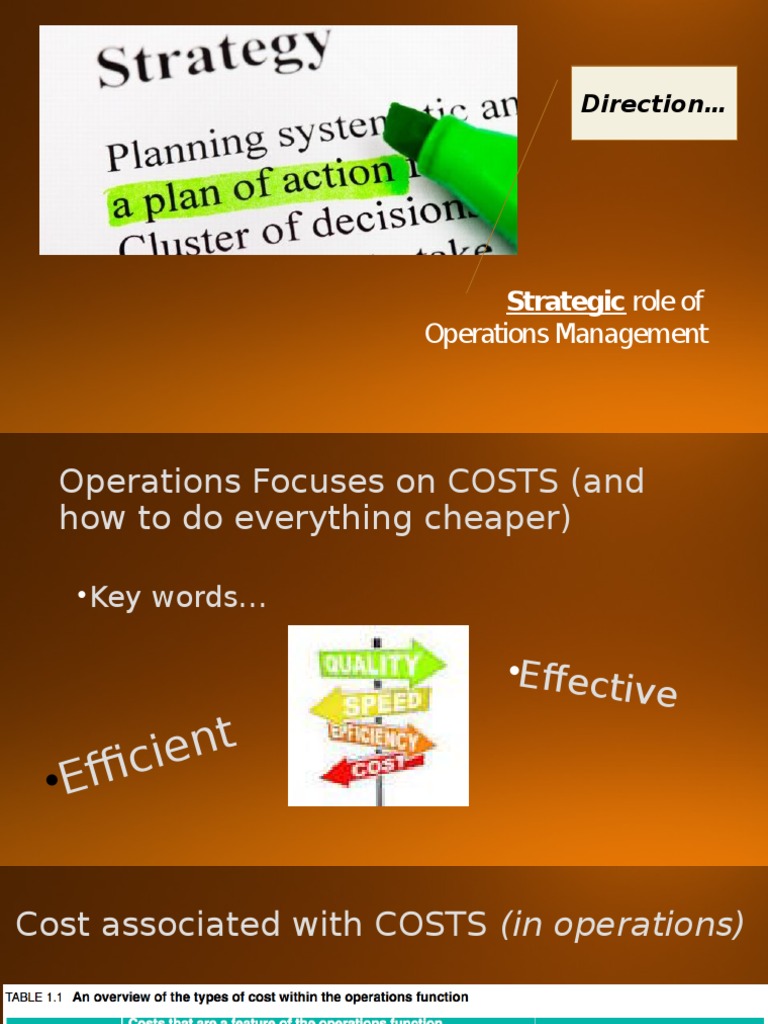 Strategic Role of Operations Management | PDF | Economies Of Scale ...