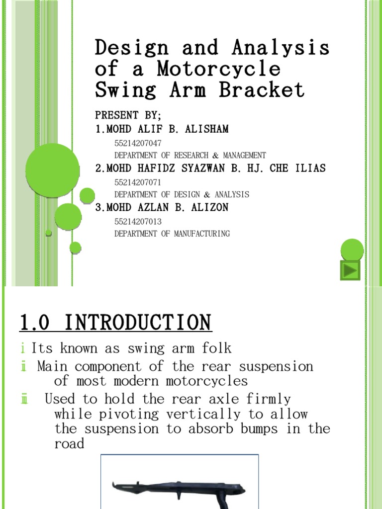 Design and Analysis Motorcycle Swing Arm Bracket | PDF | Science