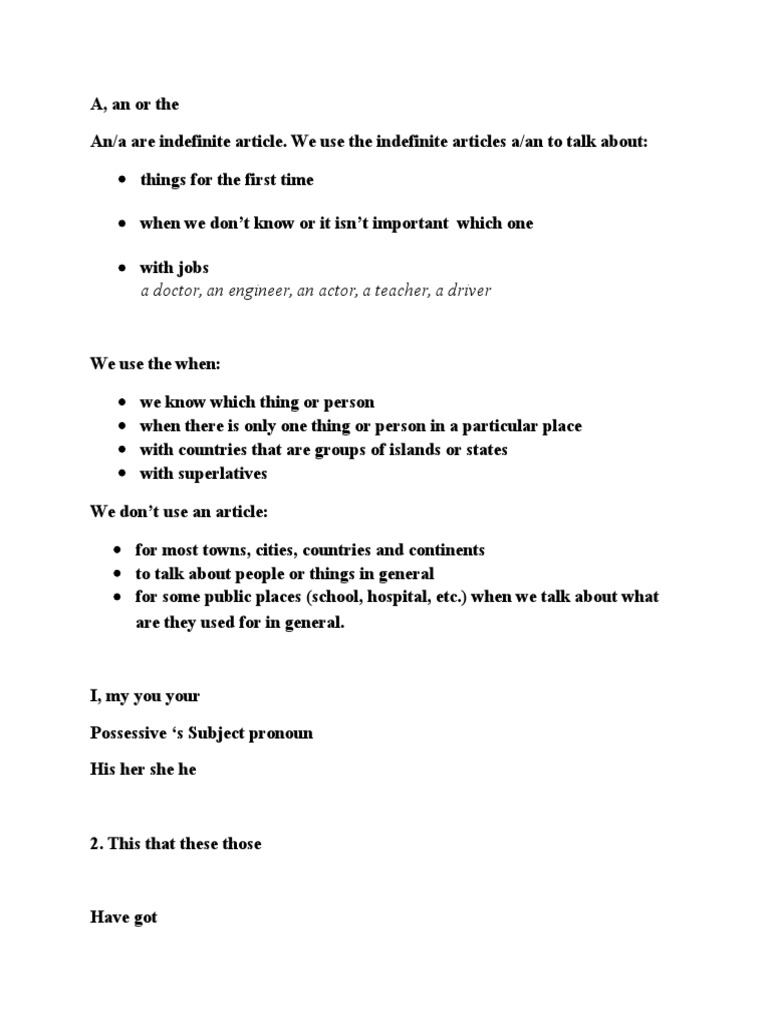 Understanding English Articles and Tenses | PDF | Language Arts ...