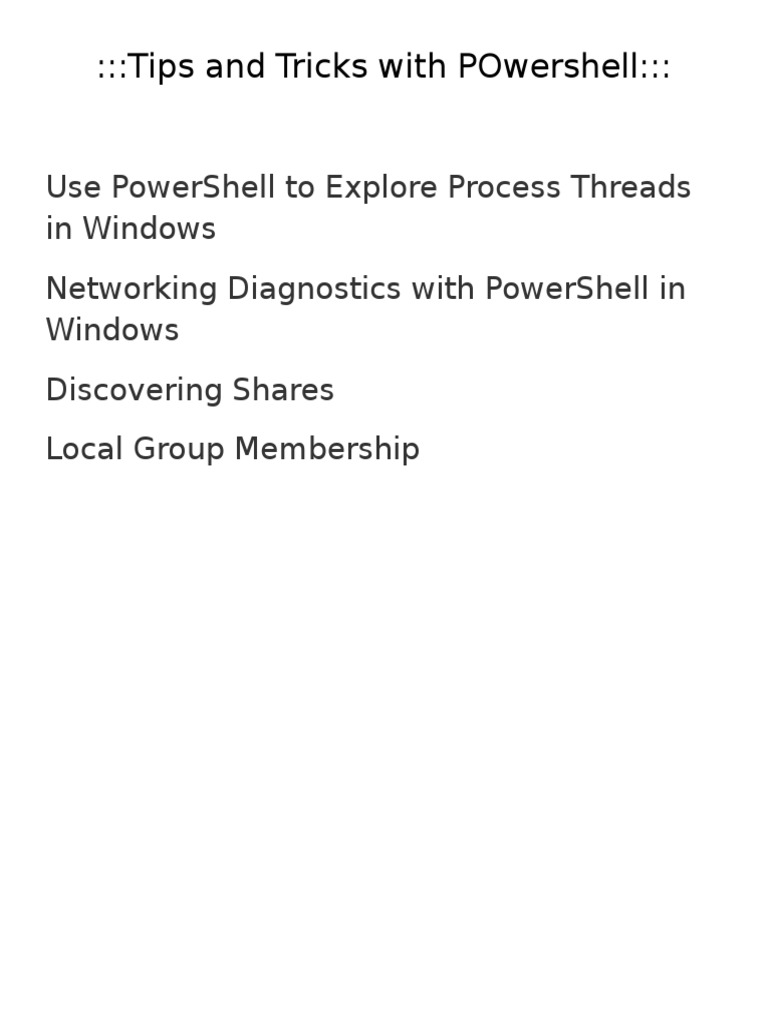 Tips and Tricks With POwershell | PDF | Network Interface Controller ...