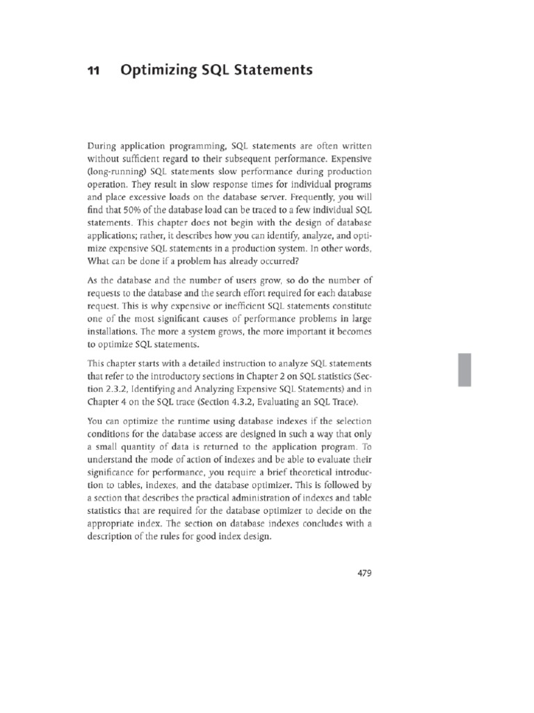 SAP Optimizing SQL Statements | PDF