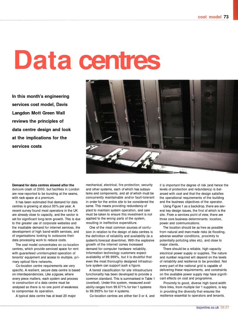 BSJ - Data Centre | PDF | Data Center | Reliability Engineering