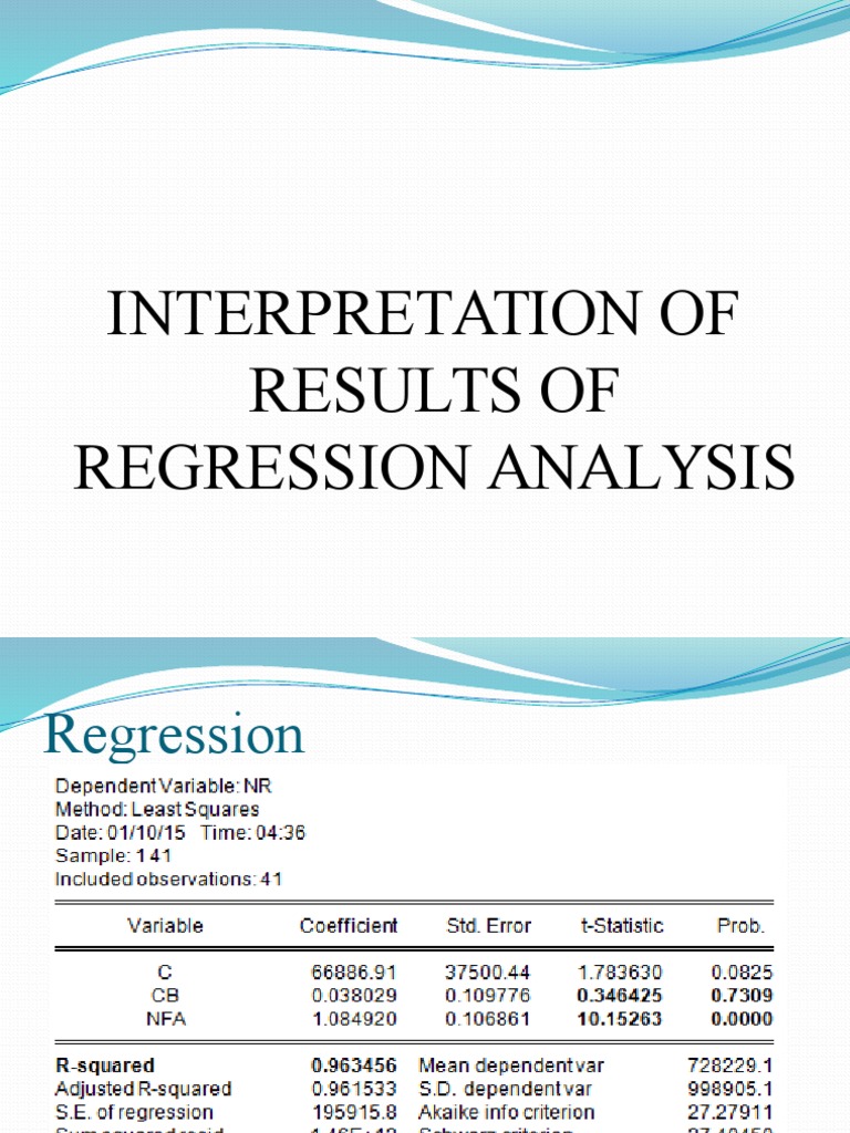 Regression Analysis Results Interpretation | PDF | Multicollinearity ...