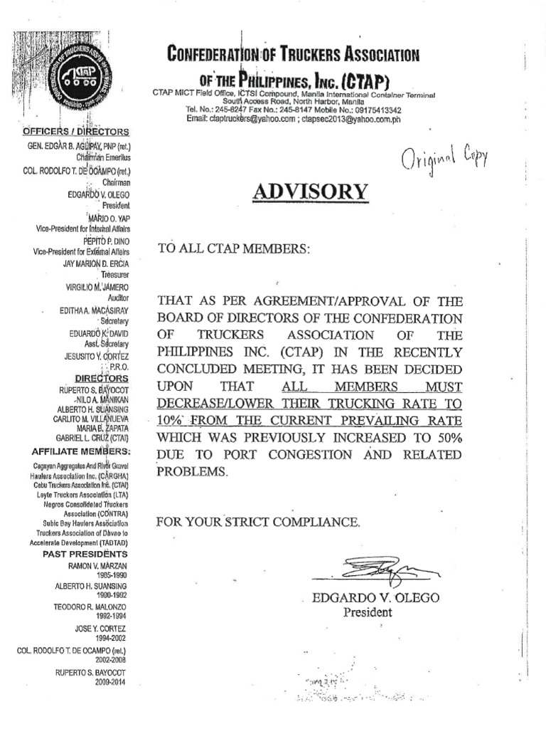 Rates - CTAP 2015 | PDF