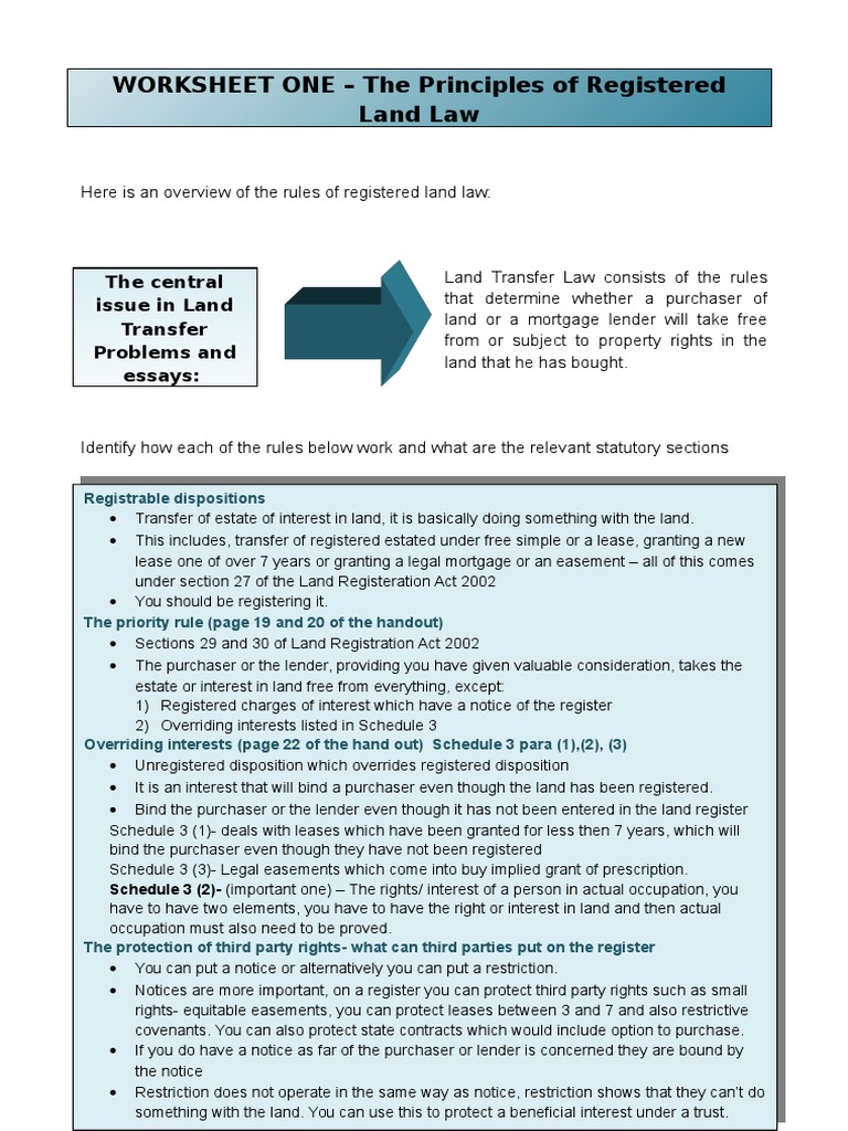 Worksheet Tutorial 6 | PDF | Property | Common Law