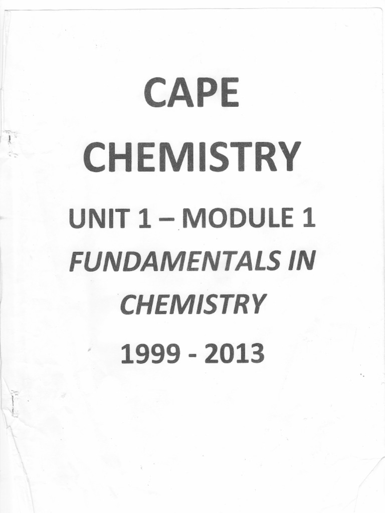 Unit 1 Chem Cape Past Papers Module 1 | PDF