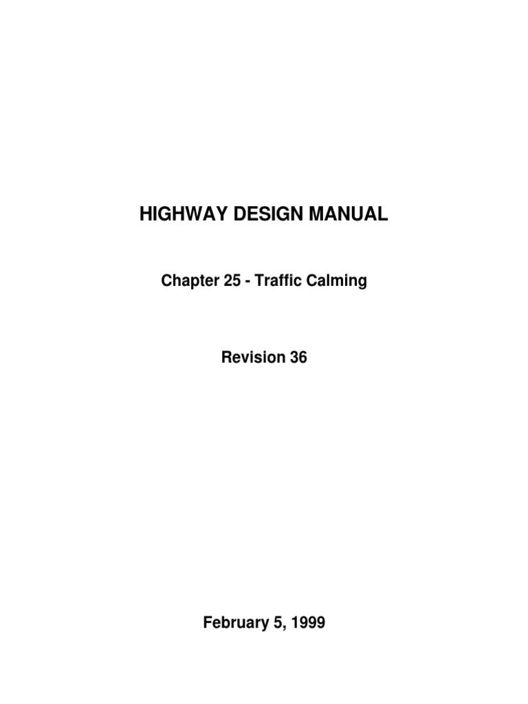 Highway Design Manual: Chapter 25 - Traffic Calming | PDF | Traffic ...