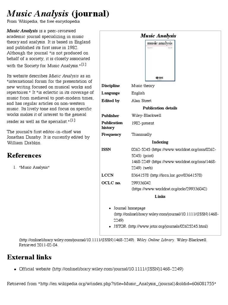Music Analysis (Journal) | PDF