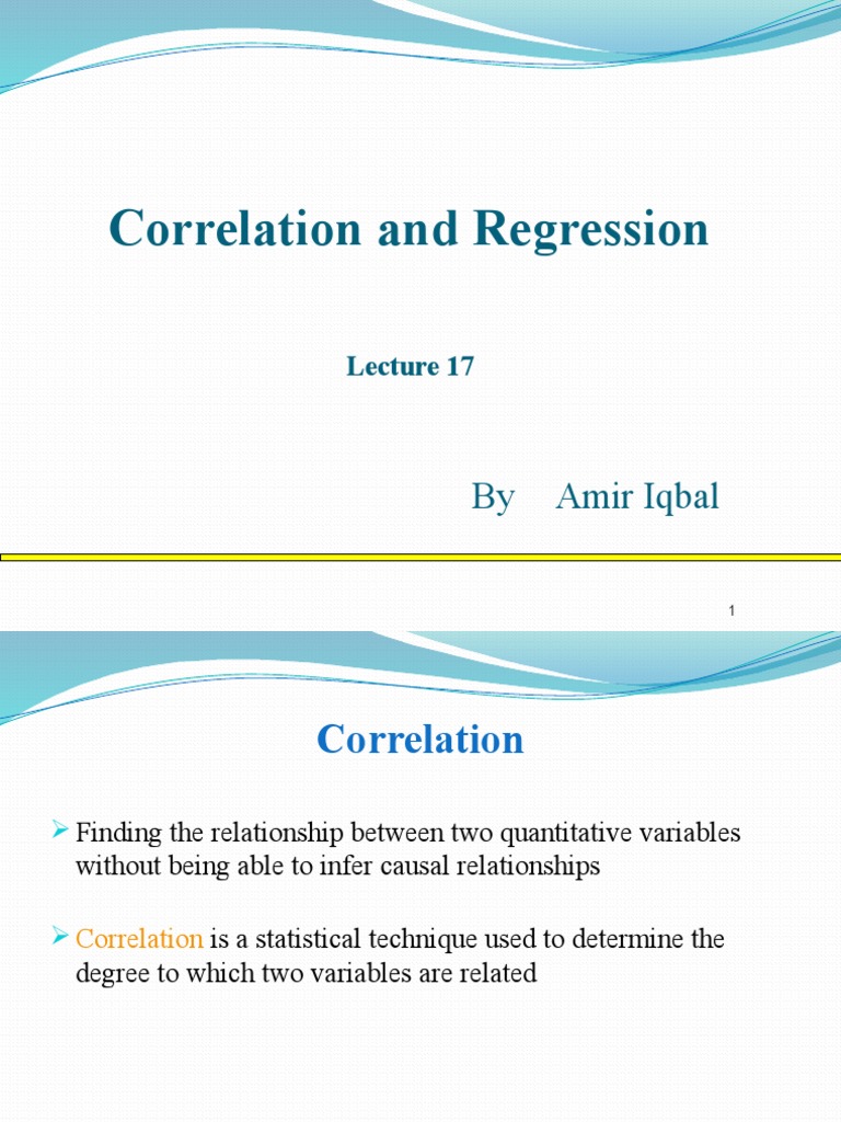 Correlation and Regression: by Amir Iqbal | PDF | Correlation And Dependence | Regression Analysis