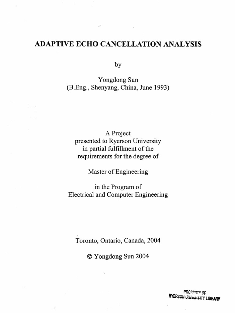 Adaptive Echo Cancellation Analysis | PDF | Algorithms | Systems Theory