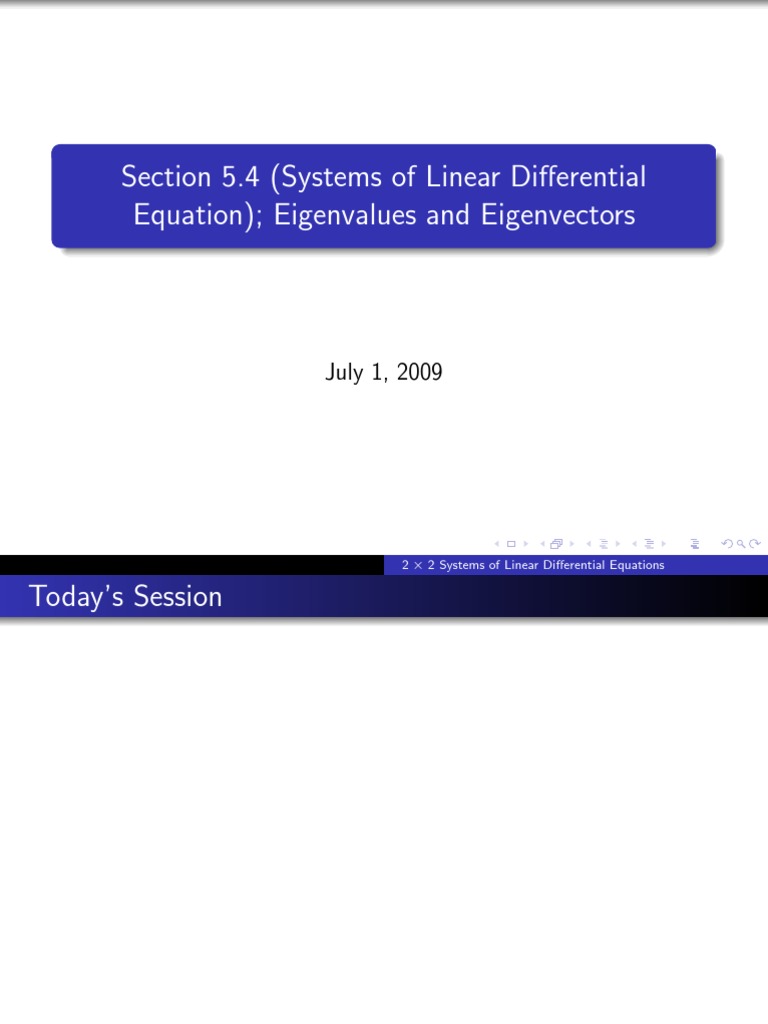Eigenvalues Eigenvectors and Differential Equations | Download Free PDF | Eigenvalues And ...