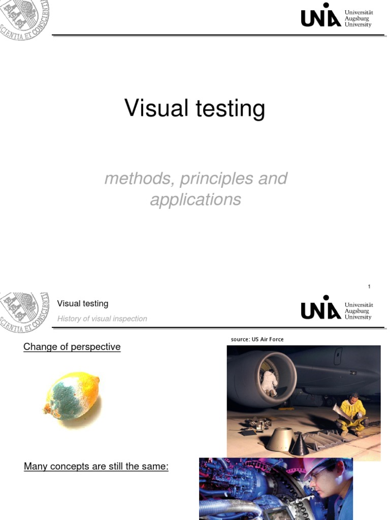 Visual Testing: Methods, Principles and Applications | PDF ...