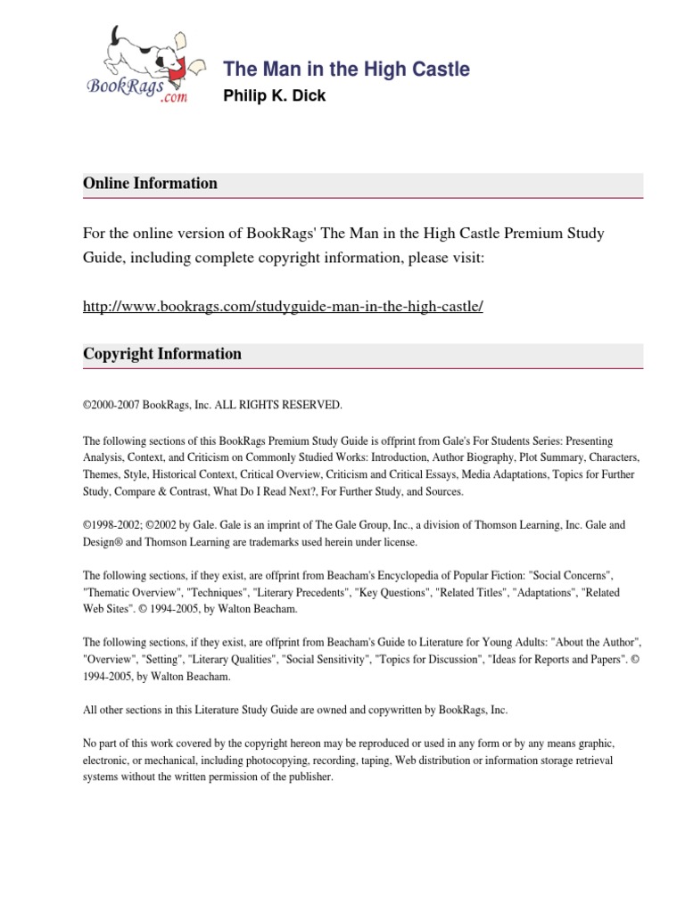 Studyguide Man in The High Castle | PDF | Travel