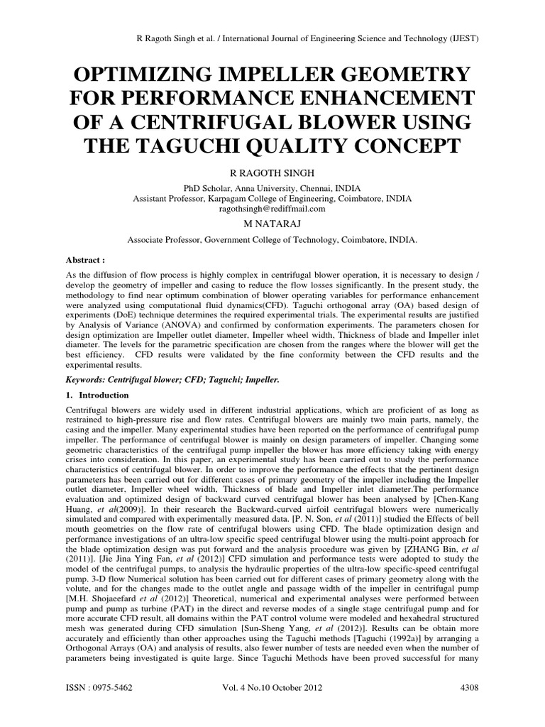 Optimizing Impeller Geometry | PDF