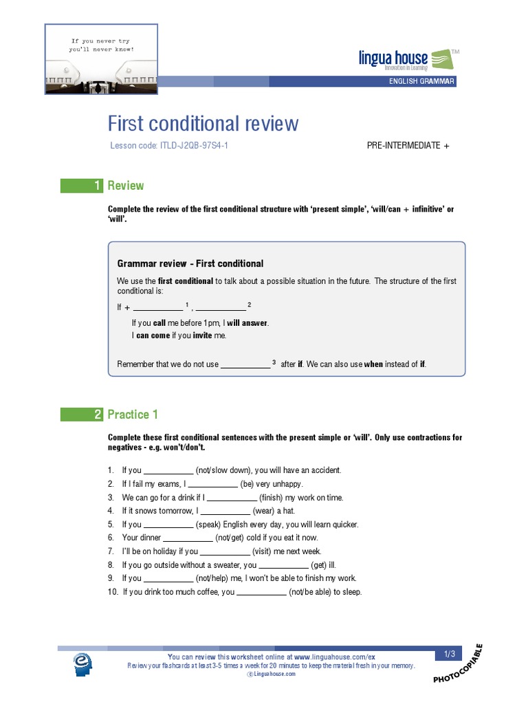 First Conditional Review | PDF | Languages