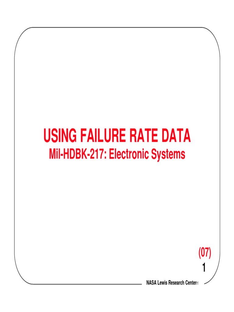 Using Failure Rate Data: Mil-HDBK-217: Electronic Systems | PDF ...