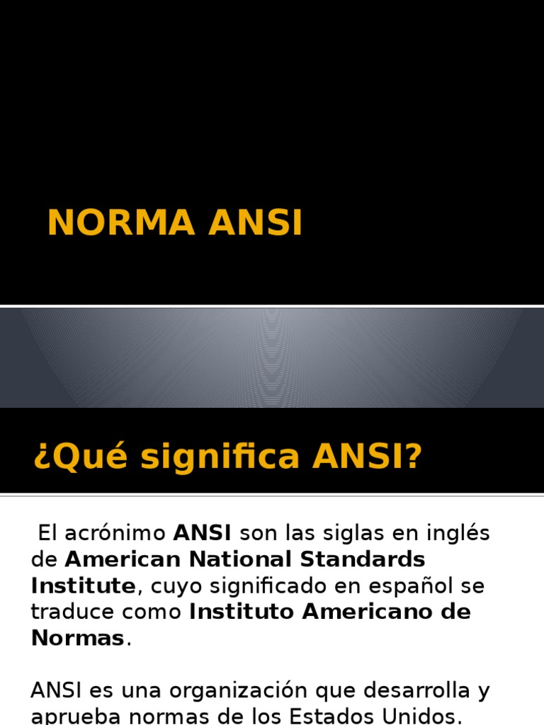 Introducción a la Norma ANSI | PDF | Referencia | Evaluación