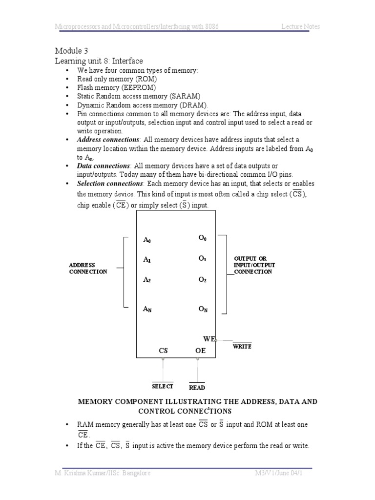 Microprocessor and Microcontroller Module 3 | PDF | Dynamic Random ...
