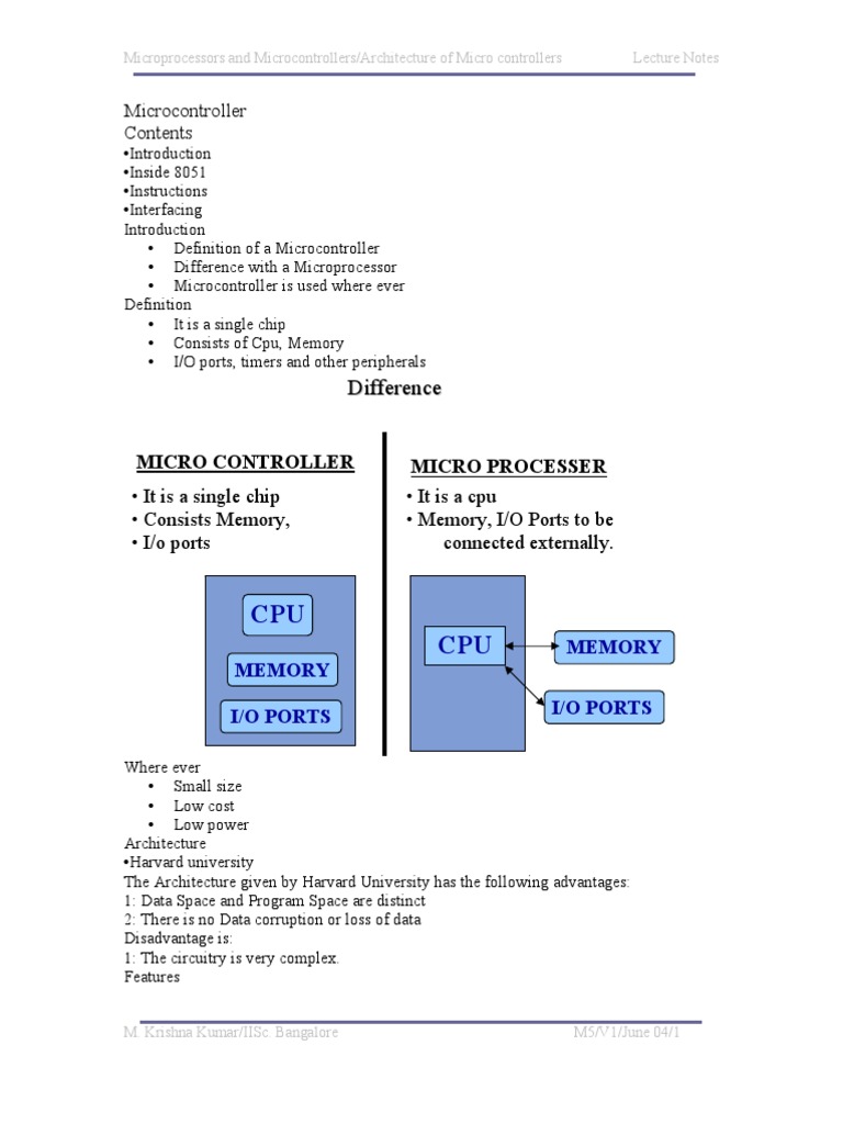Microprocessor and Microcontroller Module 5 | PDF | Microcontroller | Central Processing Unit