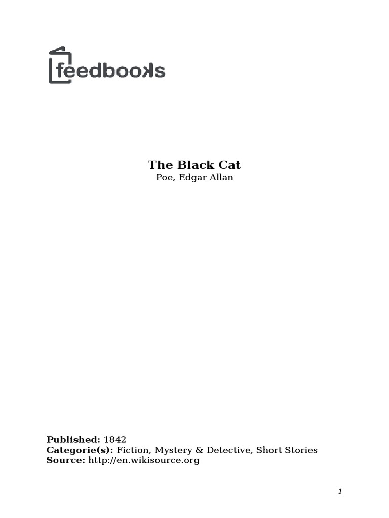 The Black Cat | PDF | Edgar Allan Poe | Short Stories