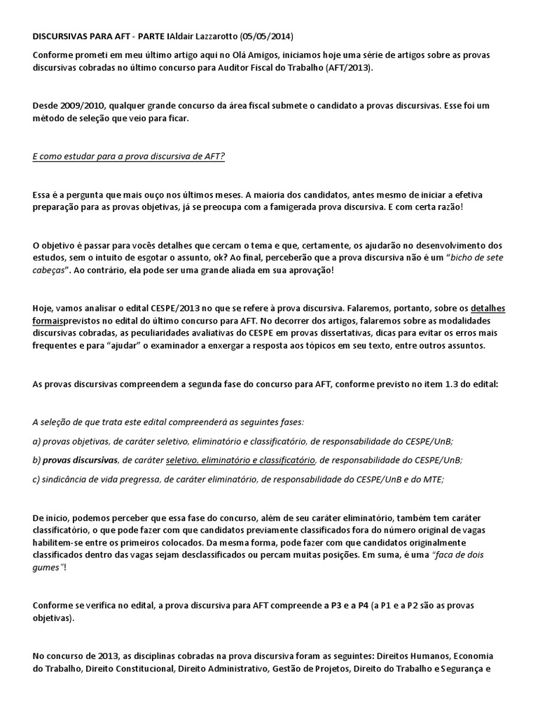 Discursivas para Aft | PDF | Economia