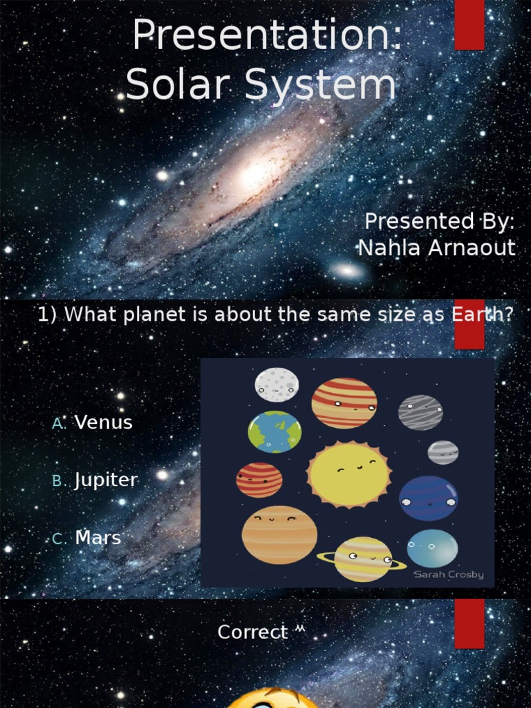 Solar System Quiz Presentation | PDF | Social Science