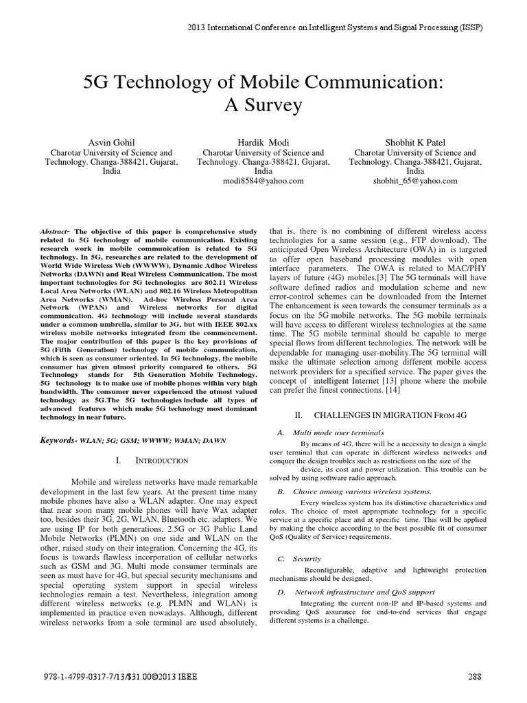 5G Technology of Mobile Communication | PDF | I Pv6 | Computer Network