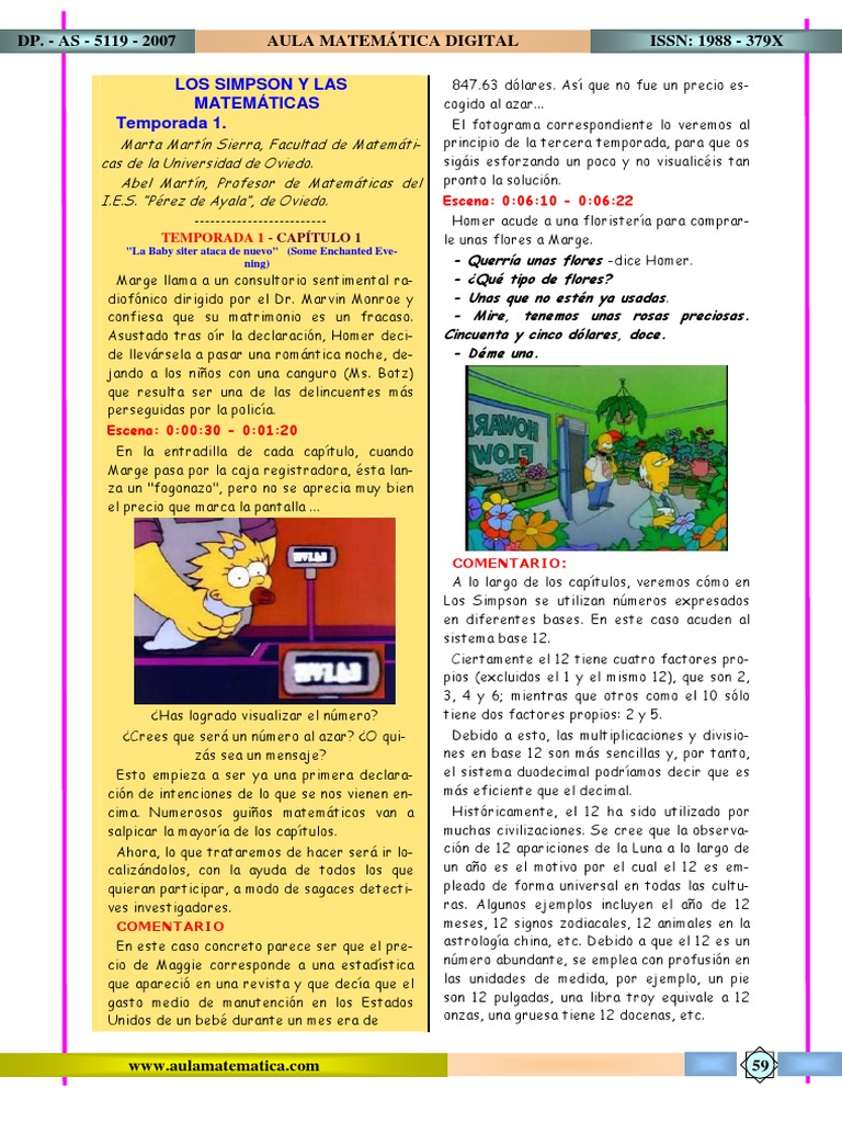 Los Simpsons y Las Matemáticas | PDF | Libra (masa) | Bart Simpson