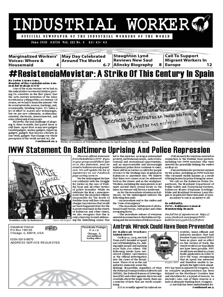 Industrial Worker Newspaper June 2015 | PDF | Industrial Workers Of The ...