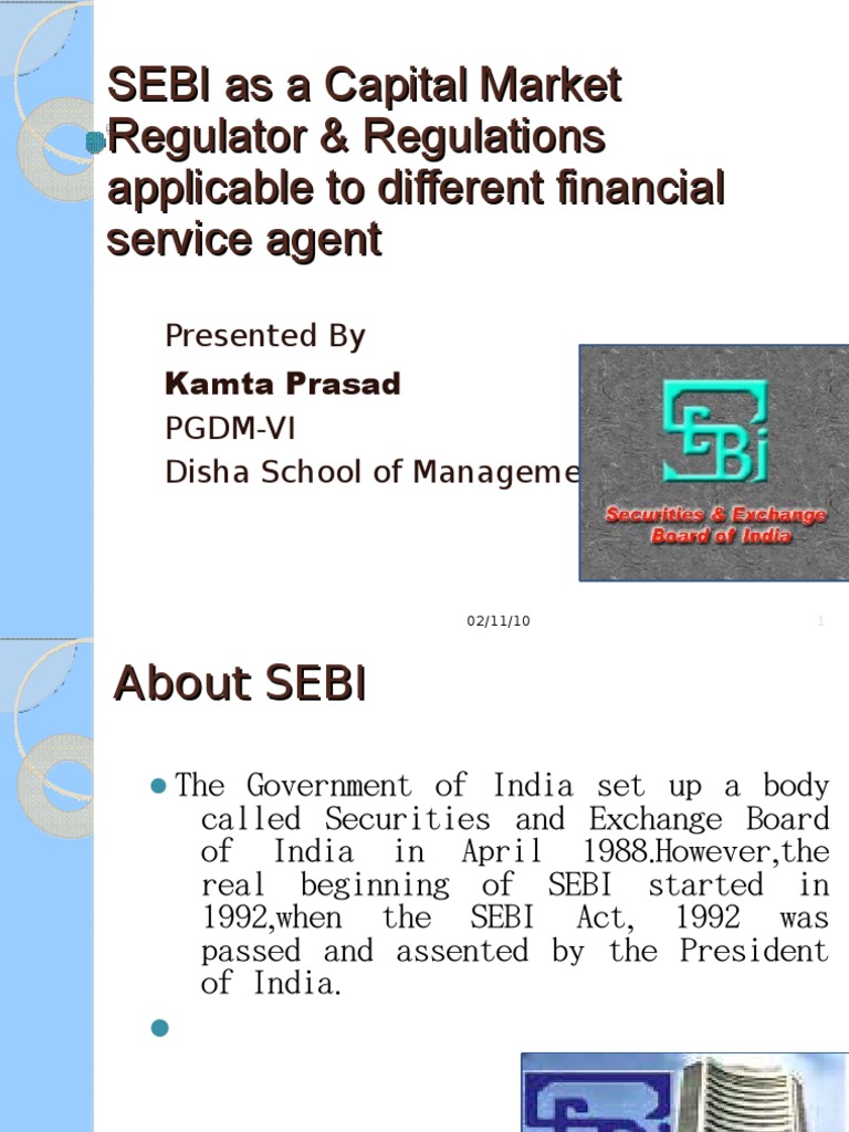 SEBI as a Capital Market Regulator | Securities (Finance) | Mutual Funds