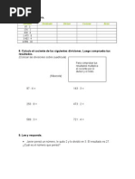 Prueba Multiplicacion y Division 4 Basico | PDF | División (Matemáticas ...
