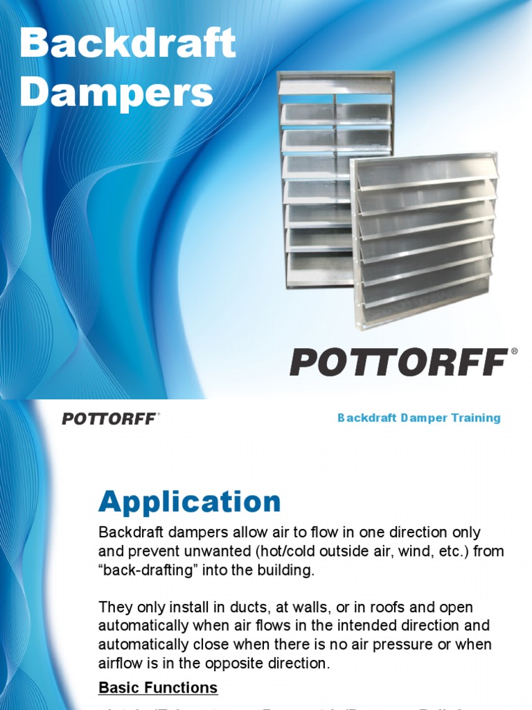 Backdraft Dampers | PDF | Duct (Flow) | Mechanical Fan