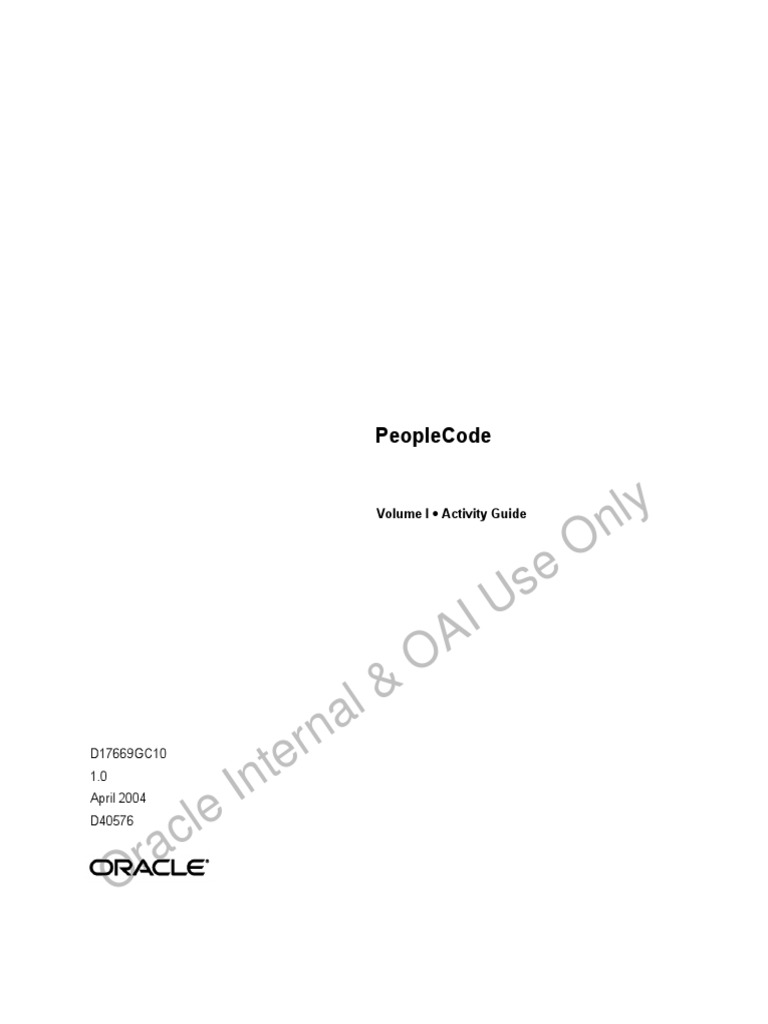 Peoplecode Activity Guide | PDF | Computer Programming | Software