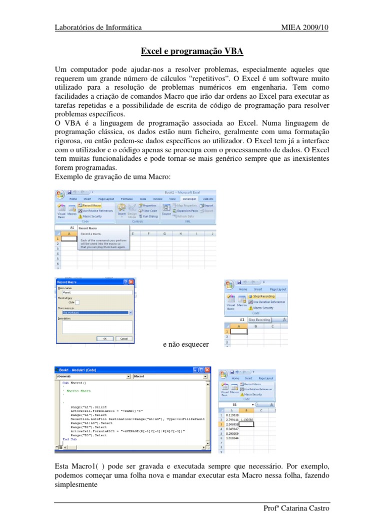 Excel E Programaçao Vba Pdf Macro Ciência Da Computação Microsoft Excel
