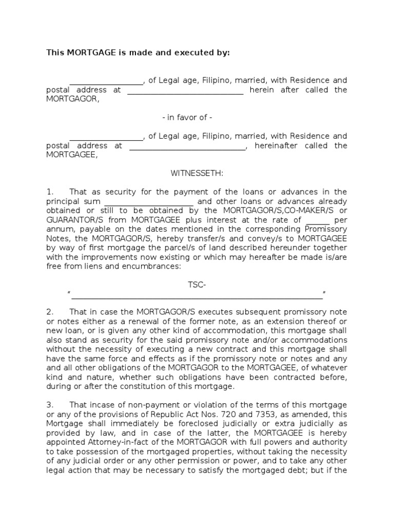 This MORTGAGE Is Made and Executed by | PDF | Mortgage Law | Foreclosure