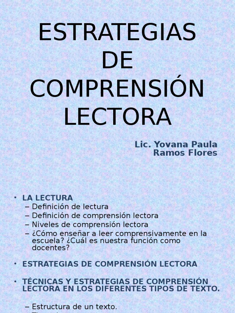 Estrategias de Comprensión Lectora | PDF | Comprensión lectora ...