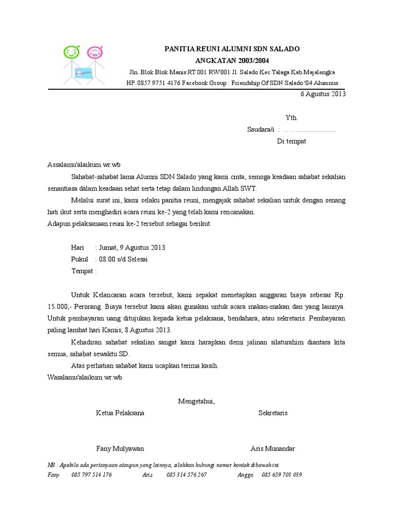 Surat Undangan Reuni | PDF