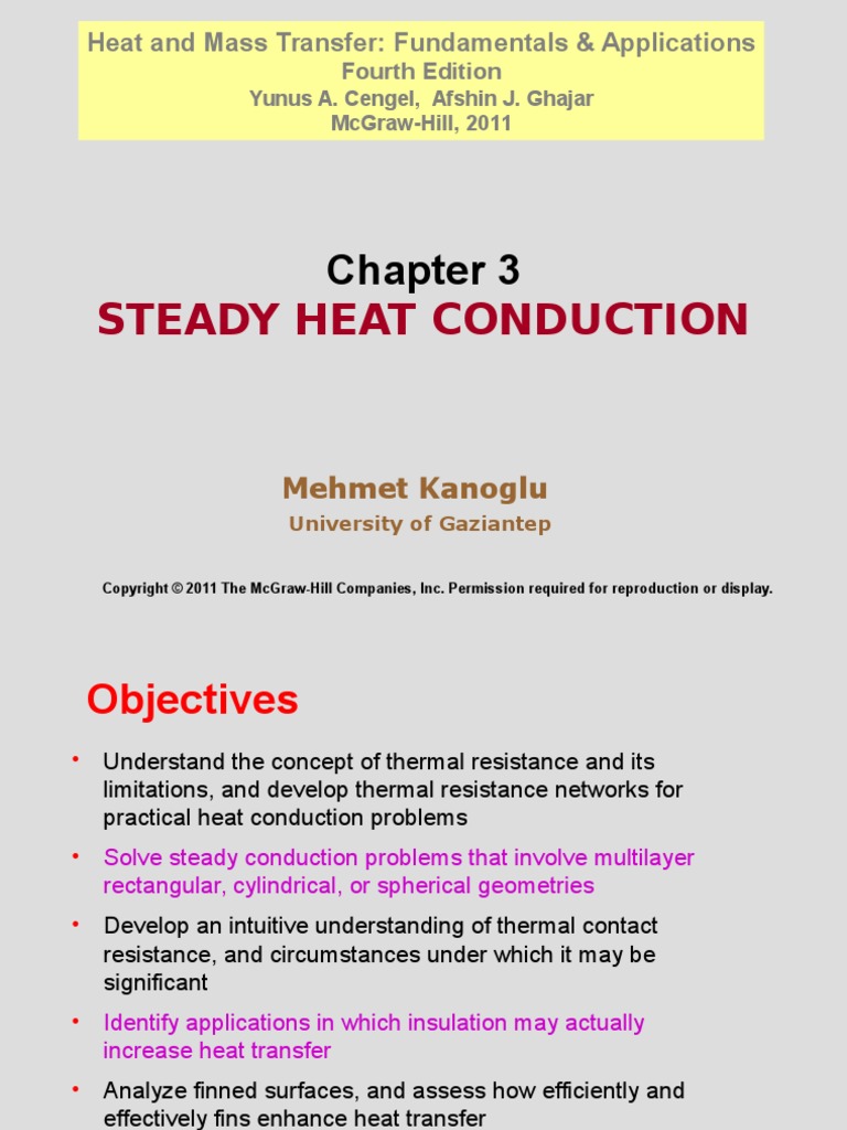 Heat 4e Chap03 Lecture | PDF | Thermal Conduction | Heat Transfer