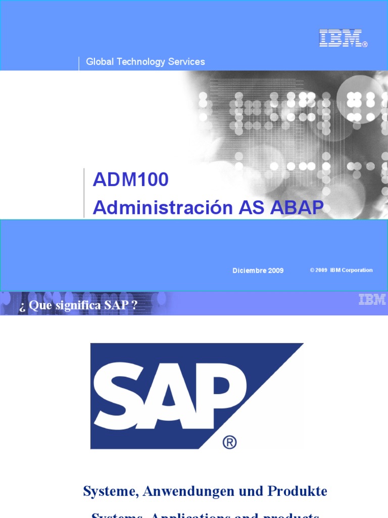 ADM100 - Administracion Basis | PDF | Sap Se | Áreas de informática