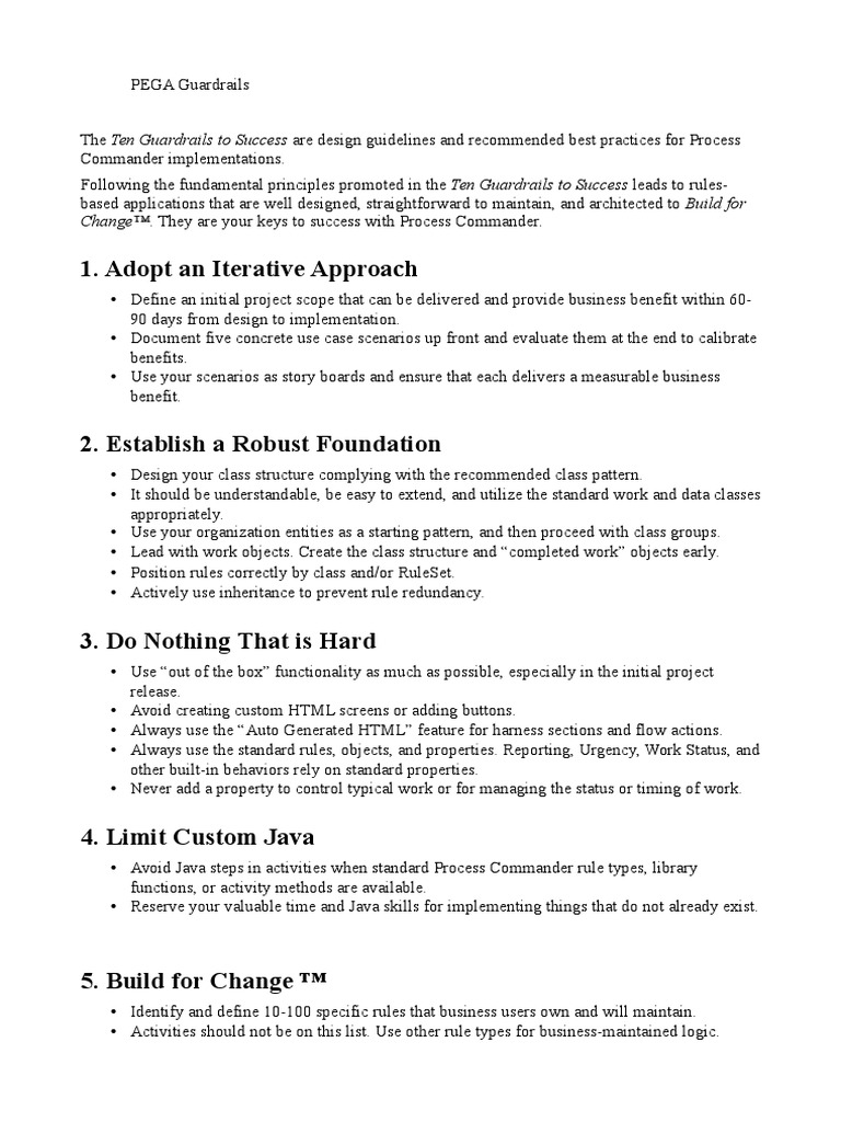 Pega Guardrails Pdf Class Computer Programming Object Oriented Programming 